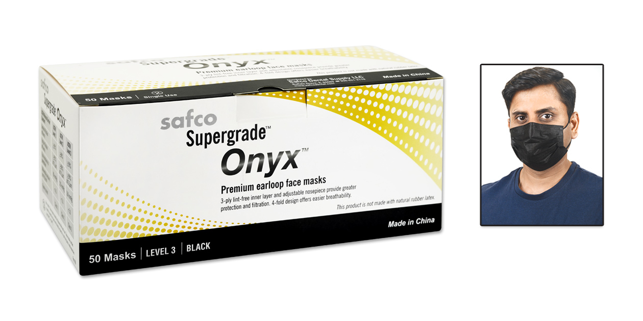 Wholesale Dental & Patient Hygiene Supplies | Safco Onyx Mask L3 Black ...